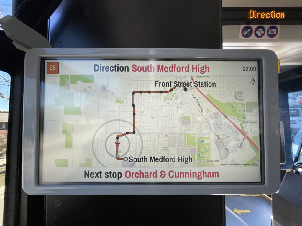 New passenger information screens come to RVTD buses – Rogue Valley ...